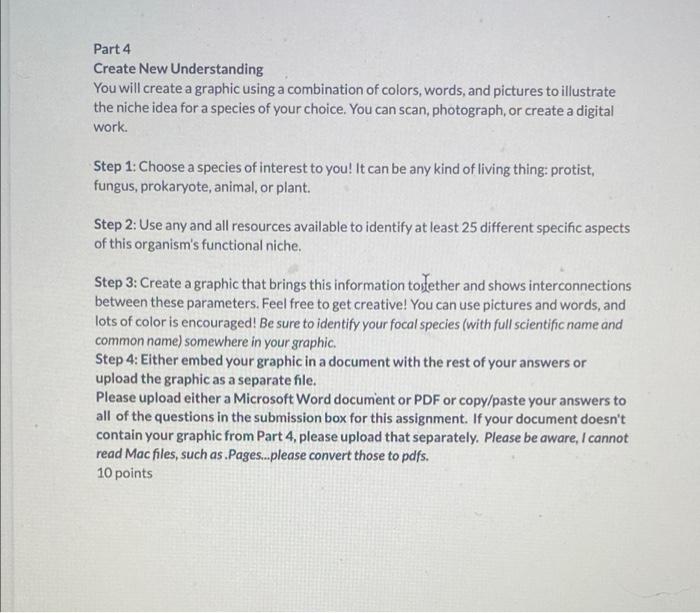 Solved Part 4 Create New Understanding You will create a | Chegg.com