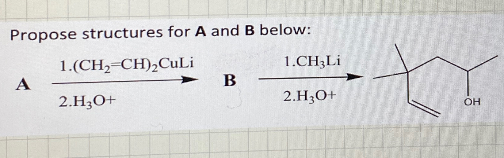 Solved Propose structures for A and B ﻿below:A ))=(CHB | Chegg.com
