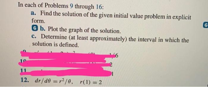 Solved In each of Problems 9 through 16: a. Find the | Chegg.com