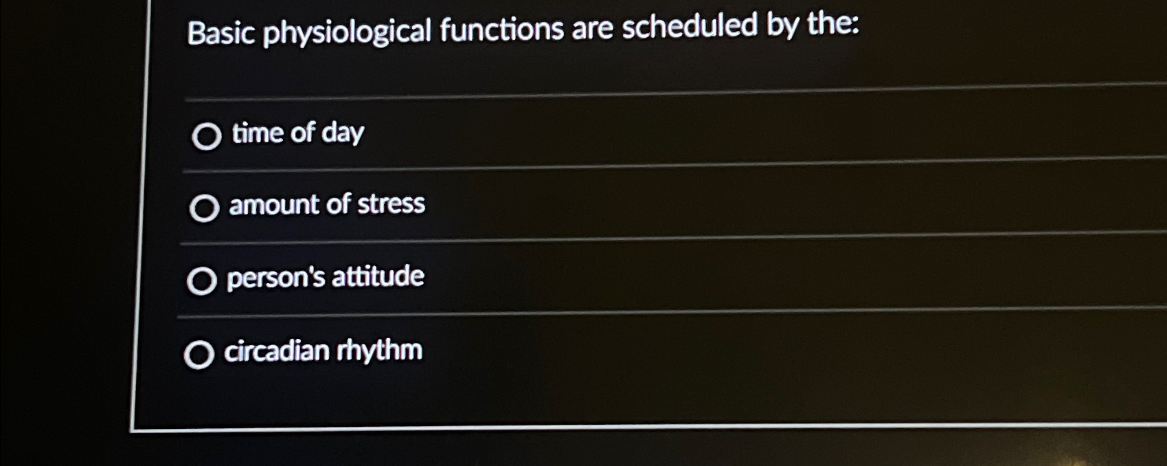 Solved Basic physiological functions are scheduled by | Chegg.com
