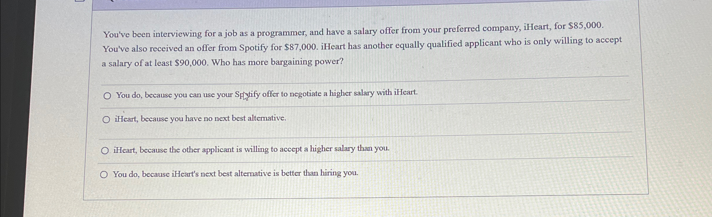 Solved You've been interviewing for a job as a programmer, | Chegg.com