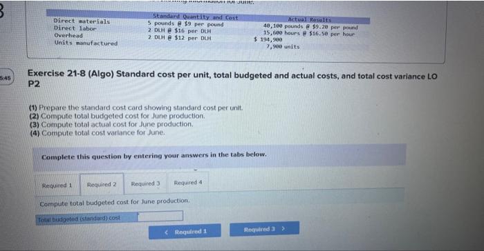 Solved A manufactured ptoduct has the following information | Chegg.com