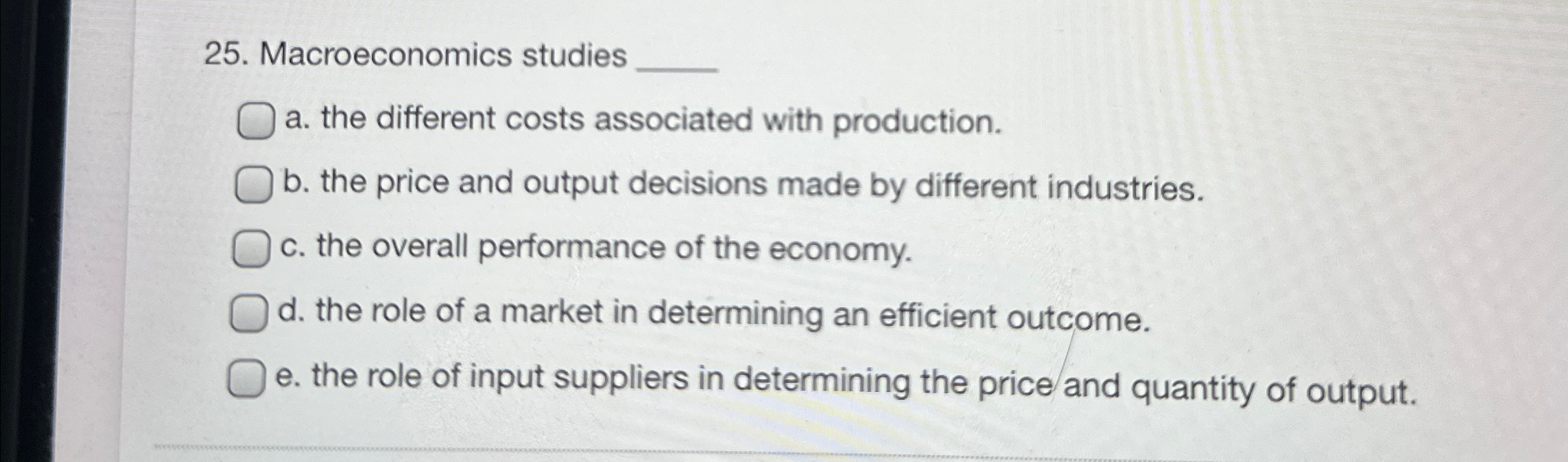 Solved Macroeconomics studiesa. ﻿the different costs | Chegg.com