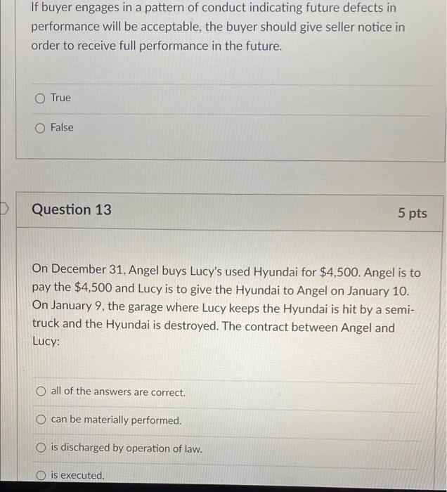 Solved If buyer engages in a pattern of conduct indicating | Chegg.com