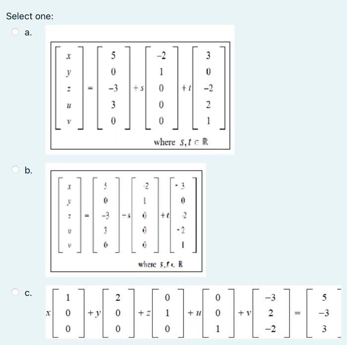 Solved Find the solution set in vector form of the linear | Chegg.com