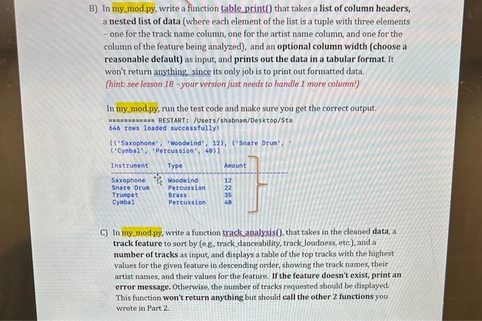 Solved 1. Load Data: Create a function load data to read | Chegg.com