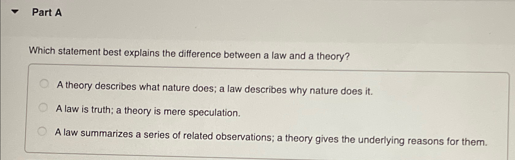 Solved Part AWhich statement best explains the difference | Chegg.com