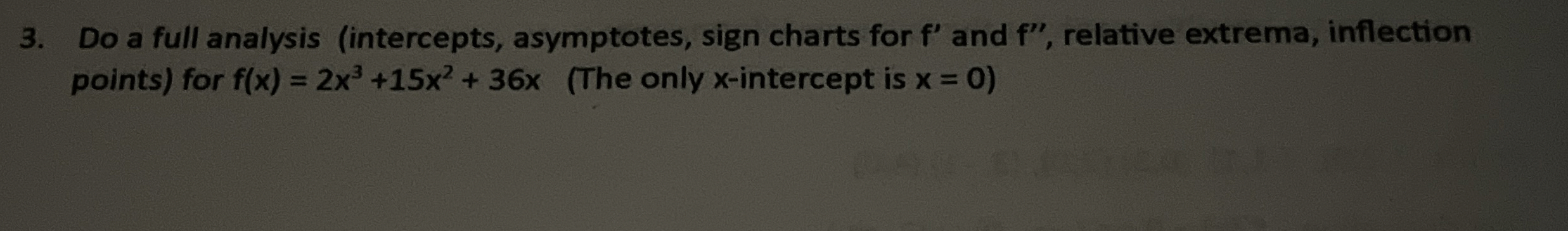 Solved Do a full analysis (intercepts, ﻿asymptotes, sign | Chegg.com