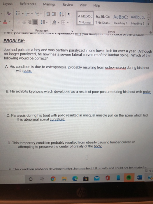 Solved Layout References Mailings Review View Help A Eee 1