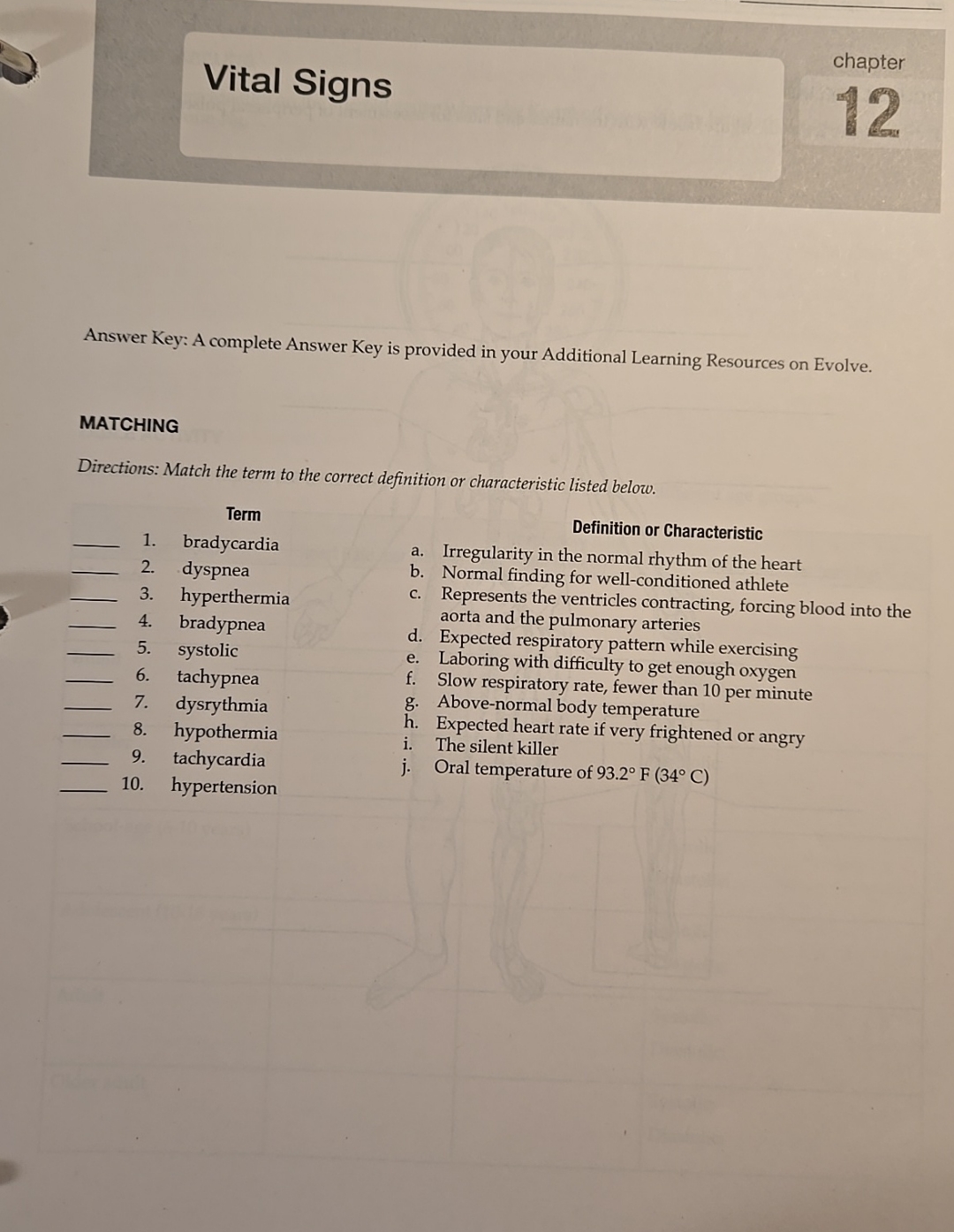 Solved Vital SignsAnswer Key: A complete Answer Key is | Chegg.com