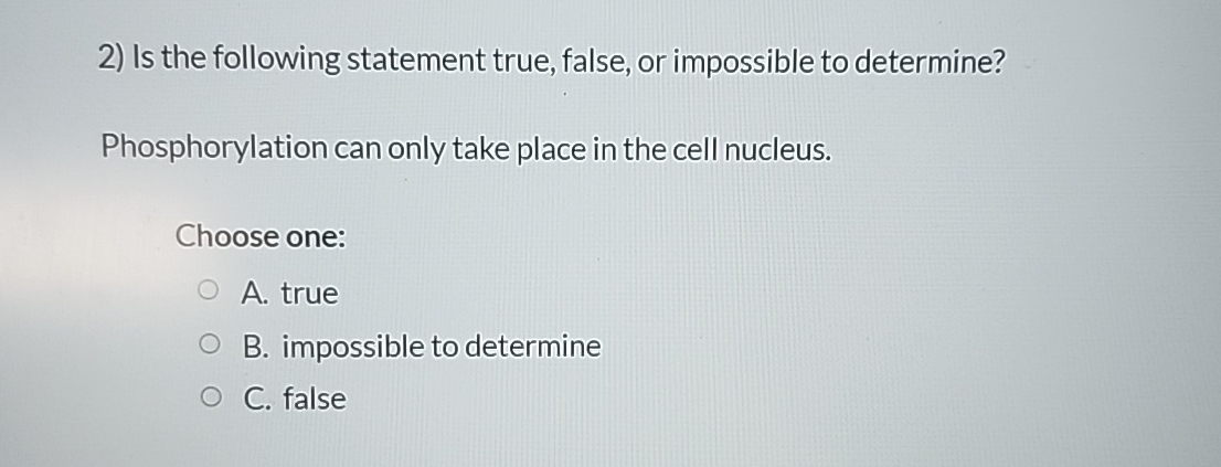 Is the following statement true, false, or impossible | Chegg.com
