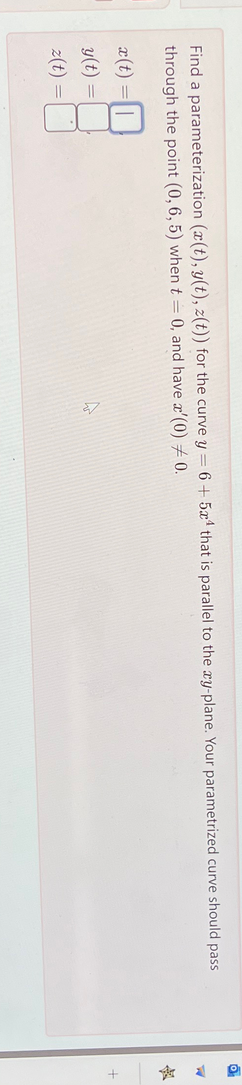 Solved Find a parameterization (x(t),y(t),z(t)) ﻿for the | Chegg.com