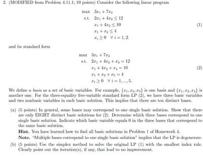Solved Consider the following linear program max 3x1 + 7x2 | Chegg.com