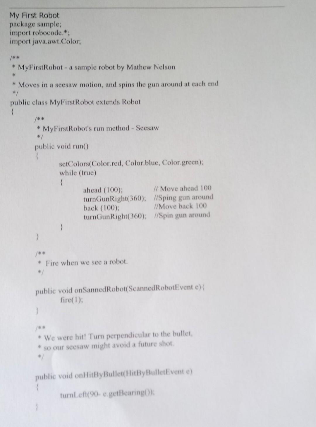 "Robocode is a programming game, where the goal is to | Chegg.com