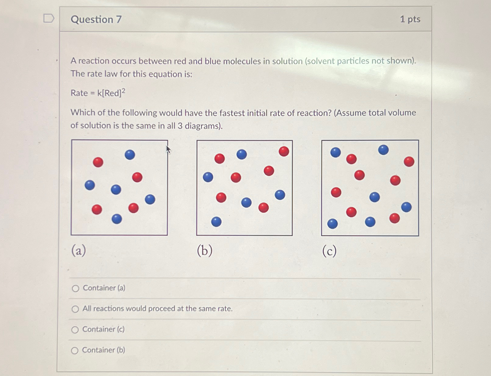 Solved Question 71 ﻿ptsA reaction occurs between red and | Chegg.com