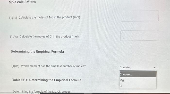 Solved calculate the mass of MG(g)? calculate the mass | Chegg.com