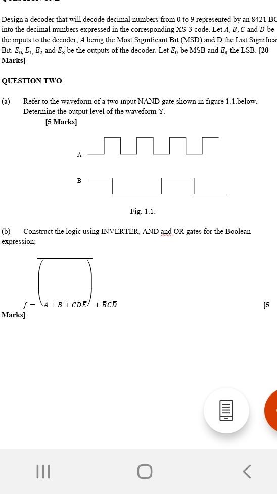 Solved Design a decoder that will decode decimal numbers | Chegg.com