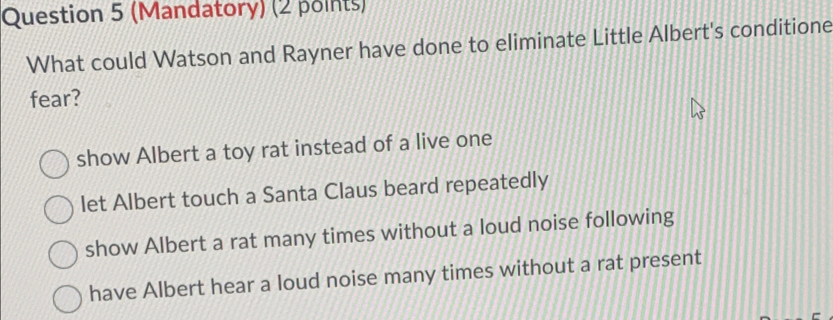 Solved What could Watson and Rayner have done to eliminate | Chegg.com