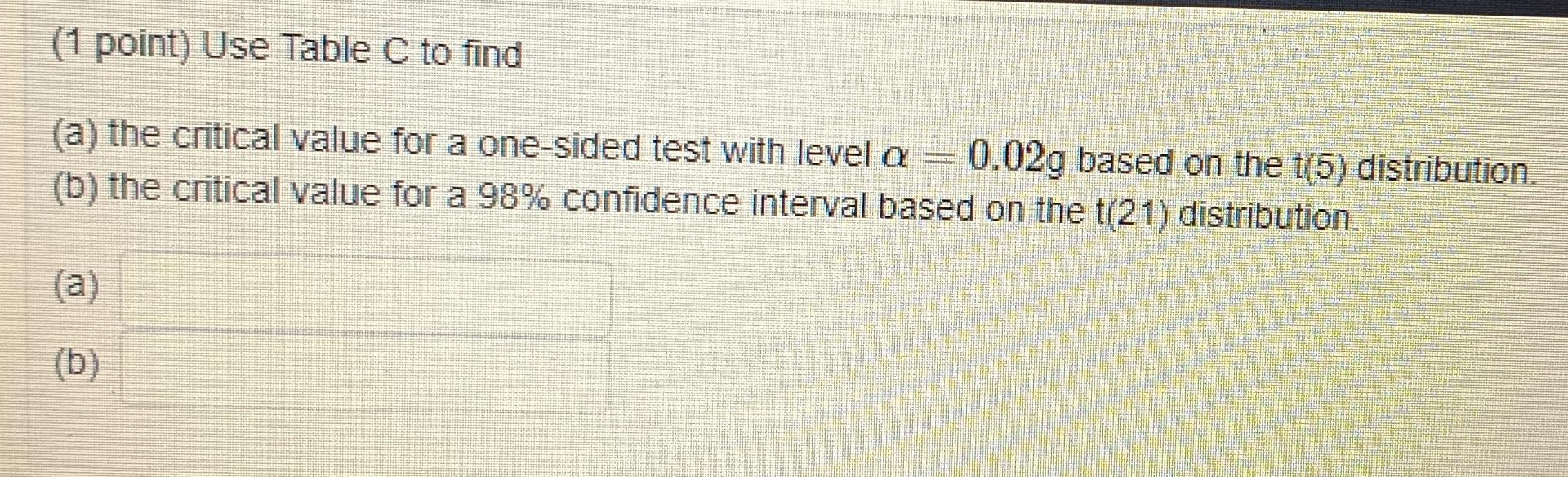 Solved (a) the critical value for a one-sided test with | Chegg.com