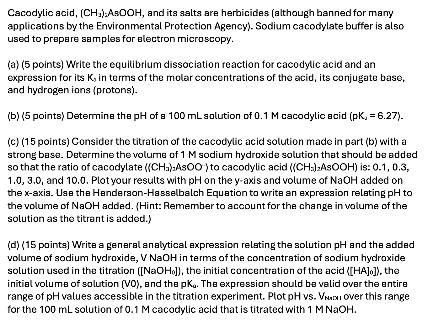 Solved Cacodylic acid, (CH3)2AsOOH, and its salts are | Chegg.com