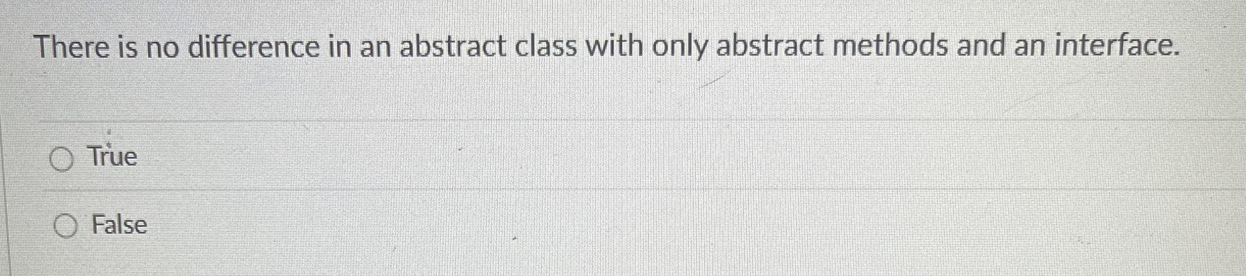 Solved There is no difference in an abstract class with only | Chegg.com