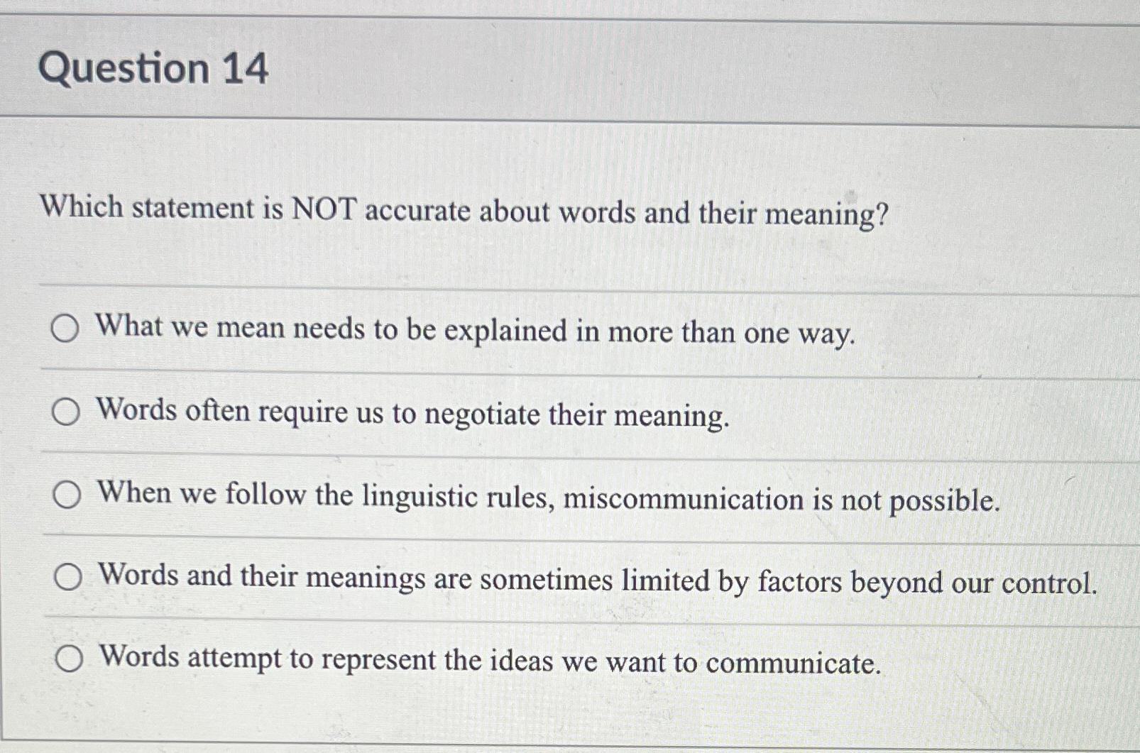 Solved Question 14Which statement is NOT accurate about | Chegg.com