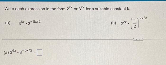 Solved Write each expression in the form 2kx or 3kx for a | Chegg.com