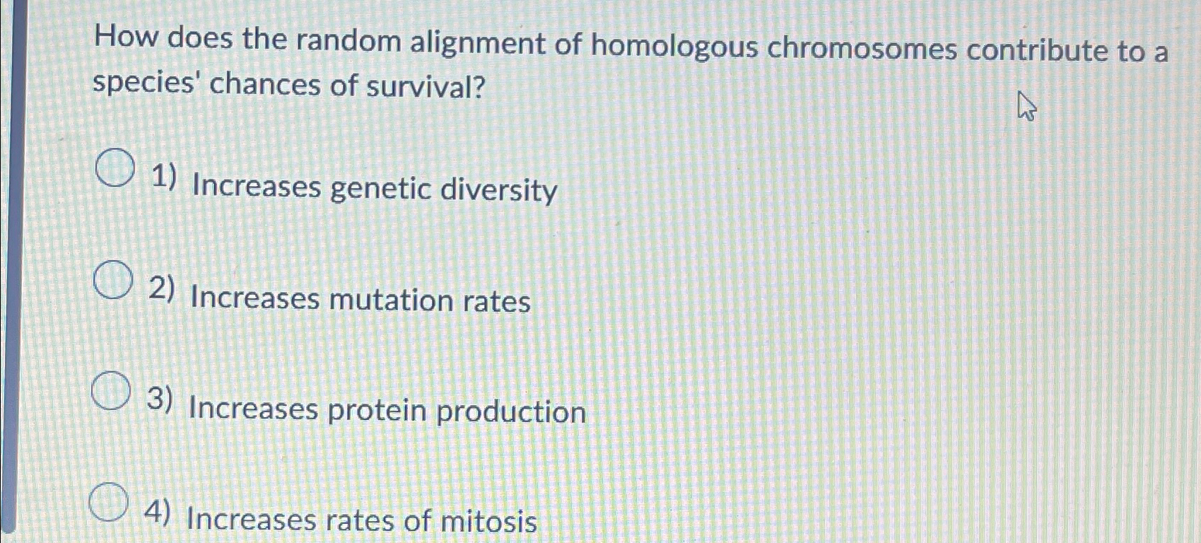 Solved How does the random alignment of homologous | Chegg.com