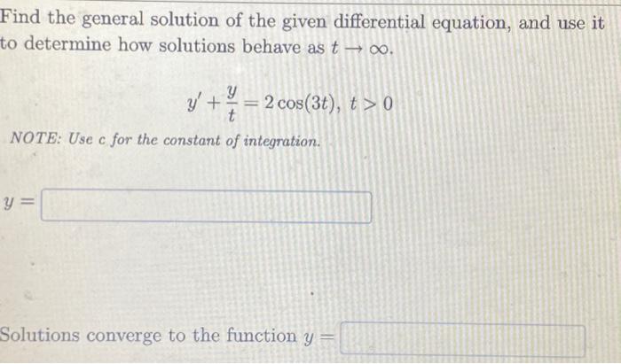 Solved Find the general solution of the given differential | Chegg.com