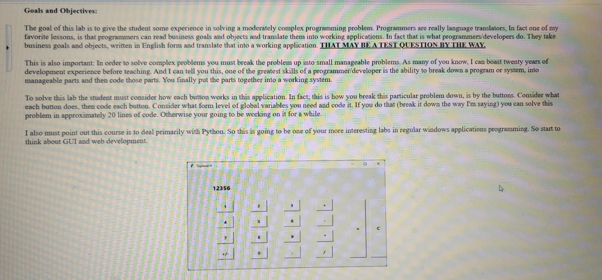 Solved The goal of this lab is to give the student some | Chegg.com