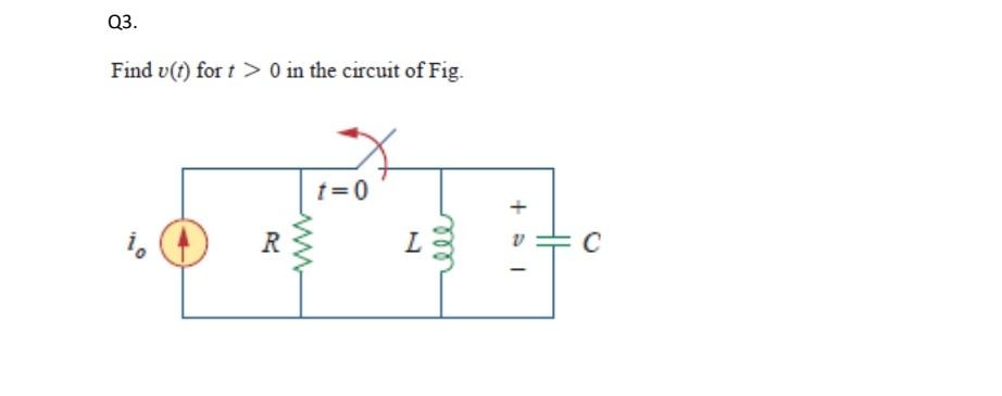 Solved Find v(t) for t>0 in the circuit of Fig. | Chegg.com