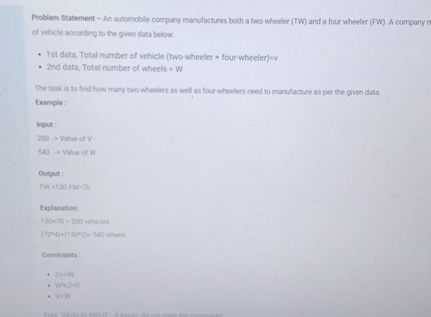 Solved Problem Statement - An automobile company | Chegg.com