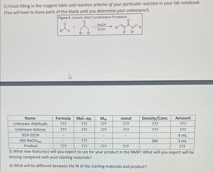 Solved Finish filling in the reagent table and reaction | Chegg.com