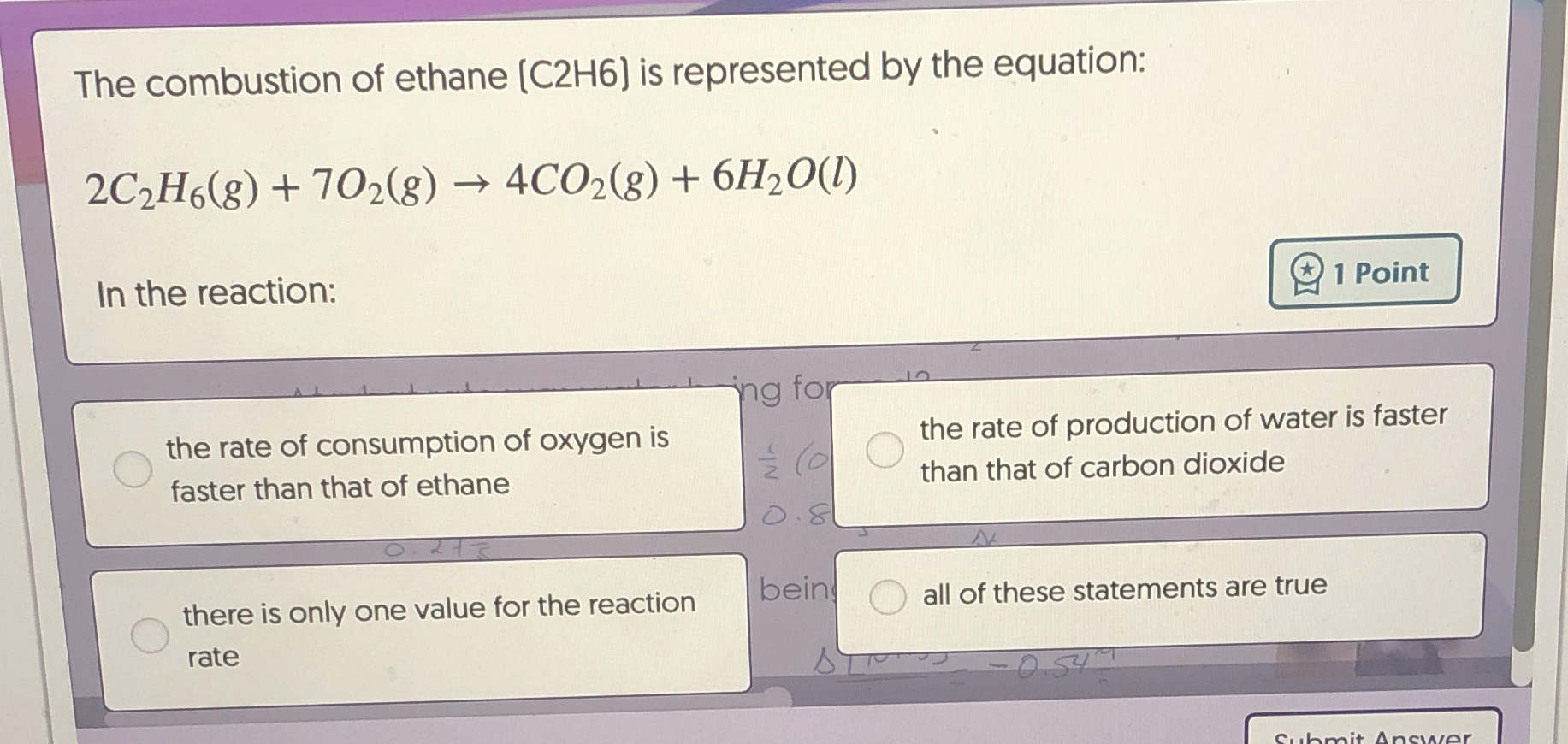 Solved The combustion of ethane ( ﻿C 2 ﻿H 6 ) ﻿is | Chegg.com