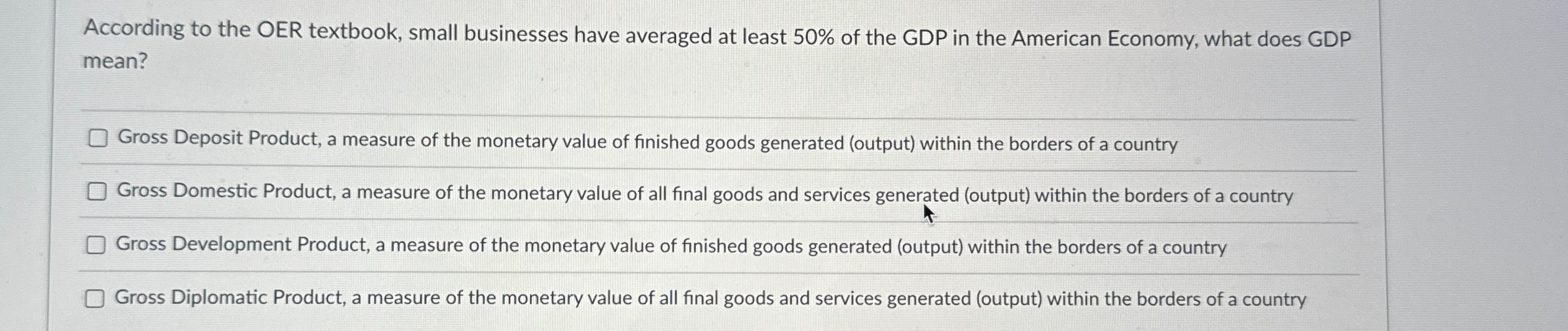 Solved According to the OER textbook, small businesses have | Chegg.com