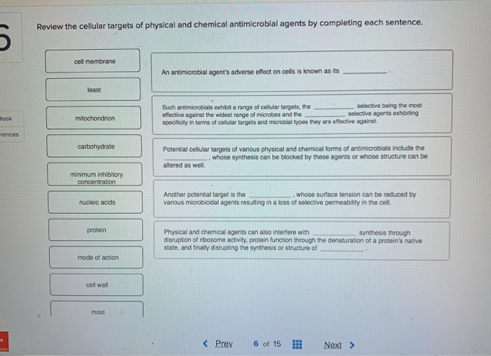 Solved Review the cellular targets of physical and chemical | Chegg.com
