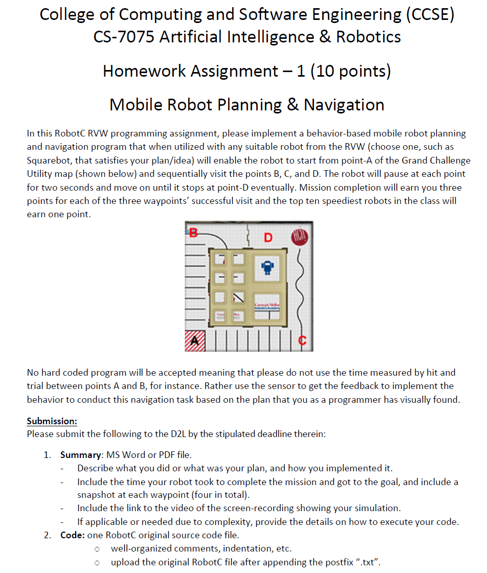 Solved Mobile Robot Planning \& Navigation In this RobotC | Chegg.com