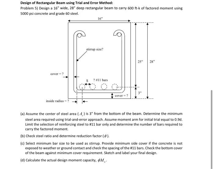 Solved Design of Rectangular Beam using Trial and Error | Chegg.com