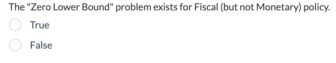 Solved The "Zero Lower Bound" problem exists for Fiscal (but | Chegg.com