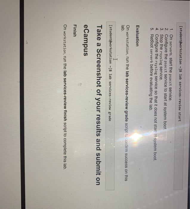 (student workstation - ]$ lab services-review start | Chegg.com