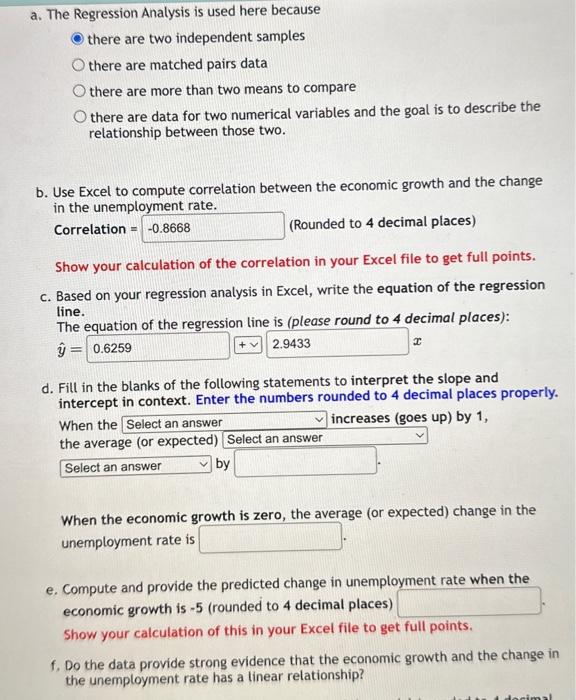 Solved Regression Analysis In general, as the economy grows, | Chegg.com