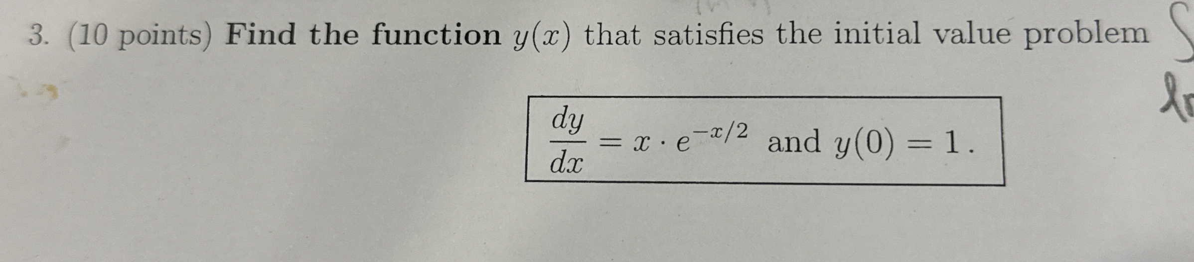 Solved (10 ﻿points) ﻿Find the function y(x) ﻿that satisfies | Chegg.com