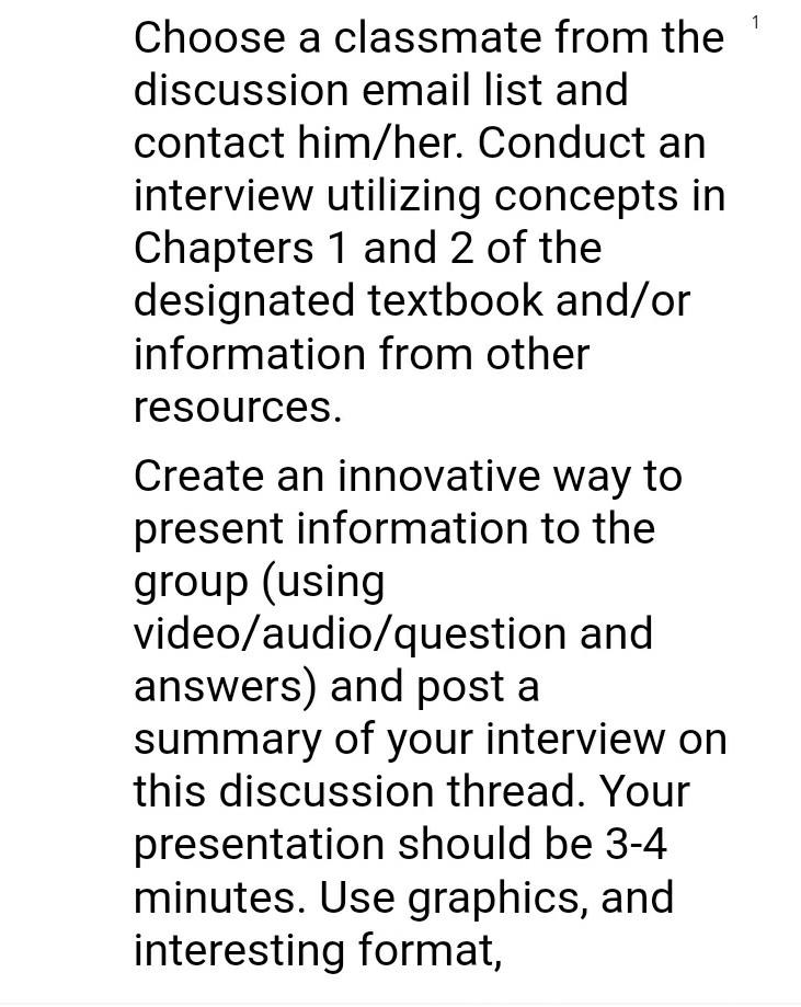 Choose a classmate from the discussion email list and | Chegg.com