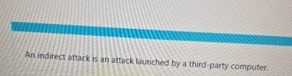Solved An indirect attack is an attack launched by a | Chegg.com