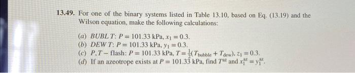 Solved 3.49. For one of the binary systems listed in Table | Chegg.com