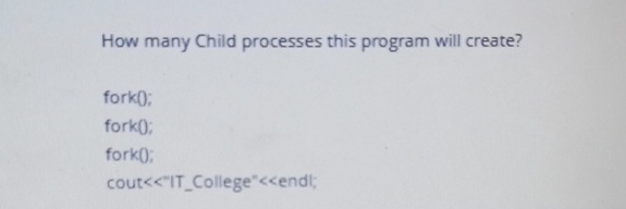 Solved How many Child processes this program will | Chegg.com