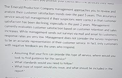 Solved The Emerald Production Company management approaches | Chegg.com