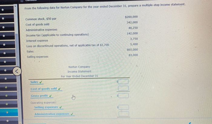 Solved From the following data for Norton Company for the | Chegg.com
