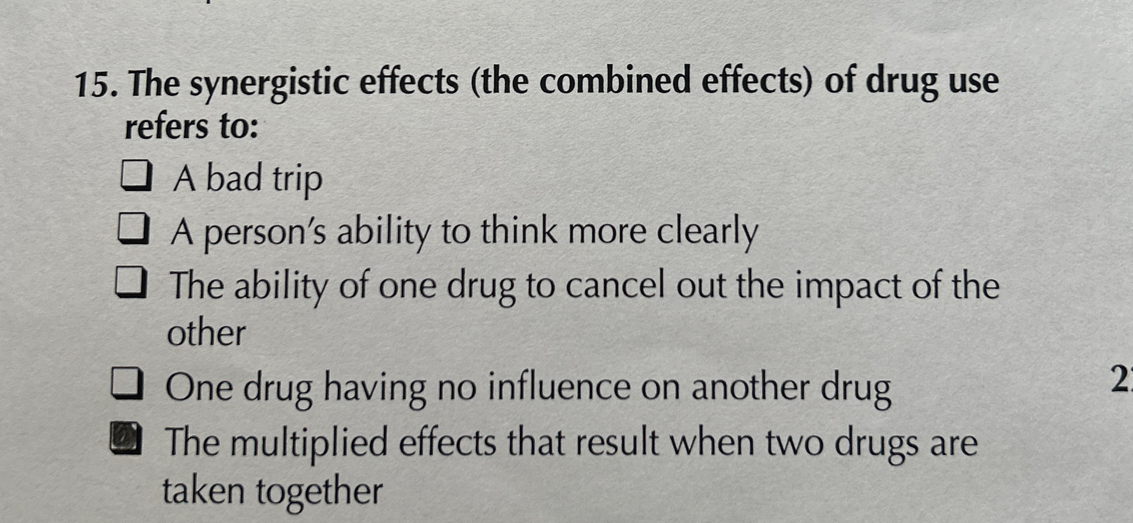 Solved The synergistic effects (the combined effects) ﻿of | Chegg.com
