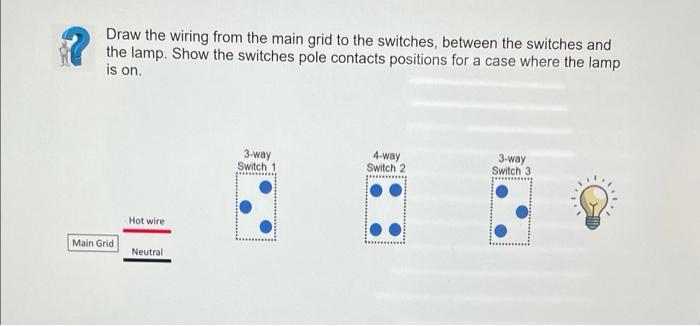 Solved Draw the wiring from the main grid to the switches, | Chegg.com